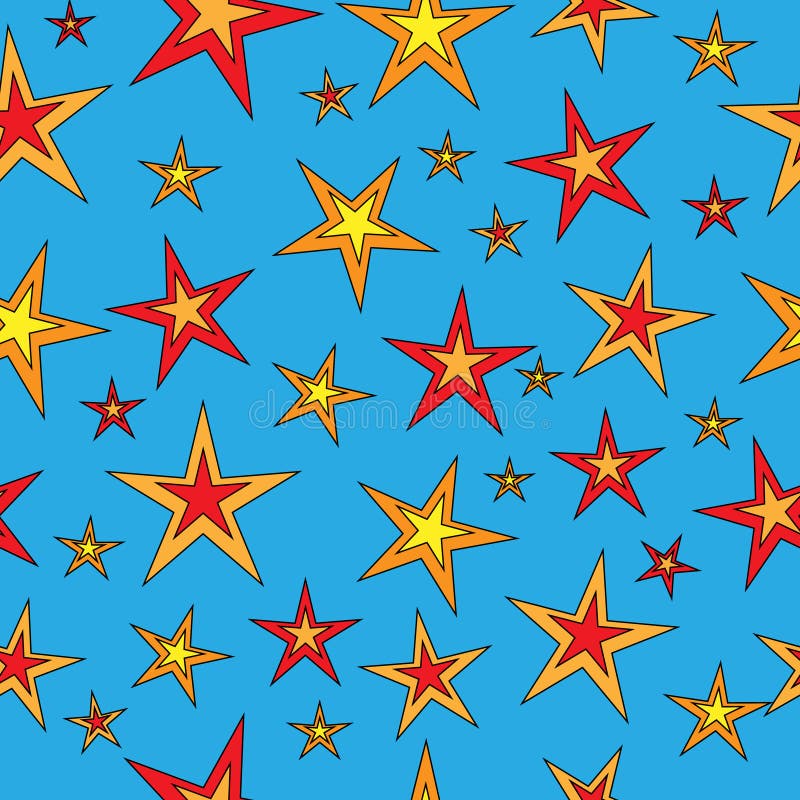 Fiery Stars stock vector. Illustration of drawing, fiery - 259676449