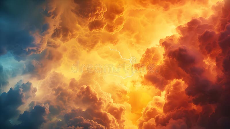 Fiery Storm Cloudscape: Abstract Background Illustration Stock ...