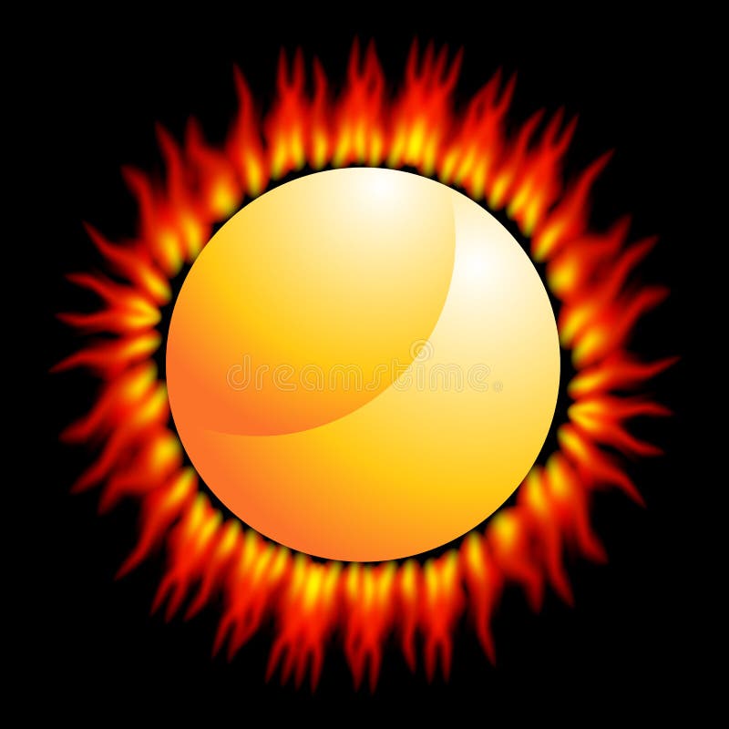 Fiery Sun Vector Background Stock Vector - Illustration of energy ...