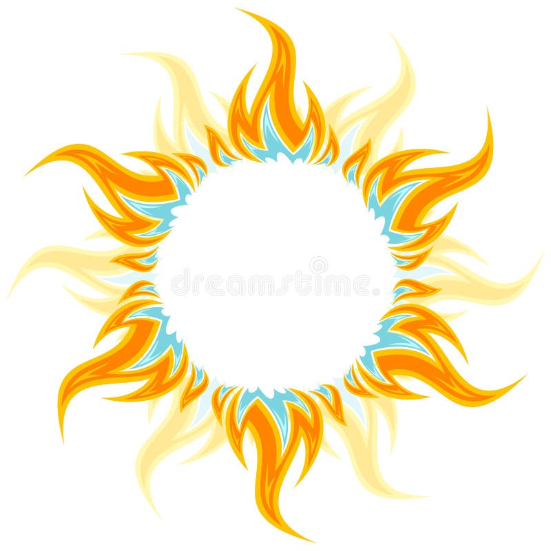 Fiery sun. stock vector. Illustration of sunlight, stylized - 86684073
