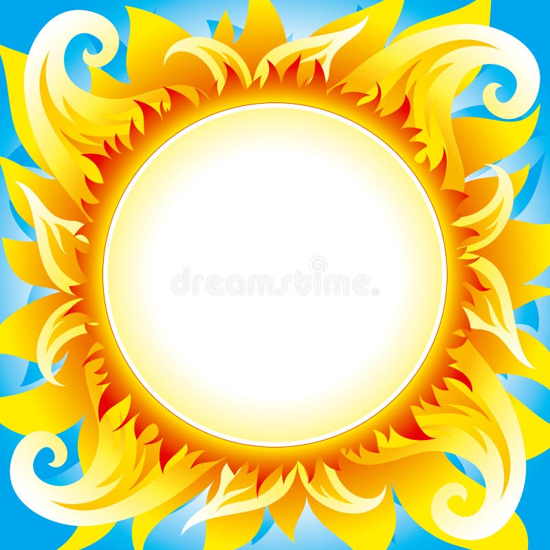 Fiery Sun Vector Background Stock Vector - Illustration of energy ...