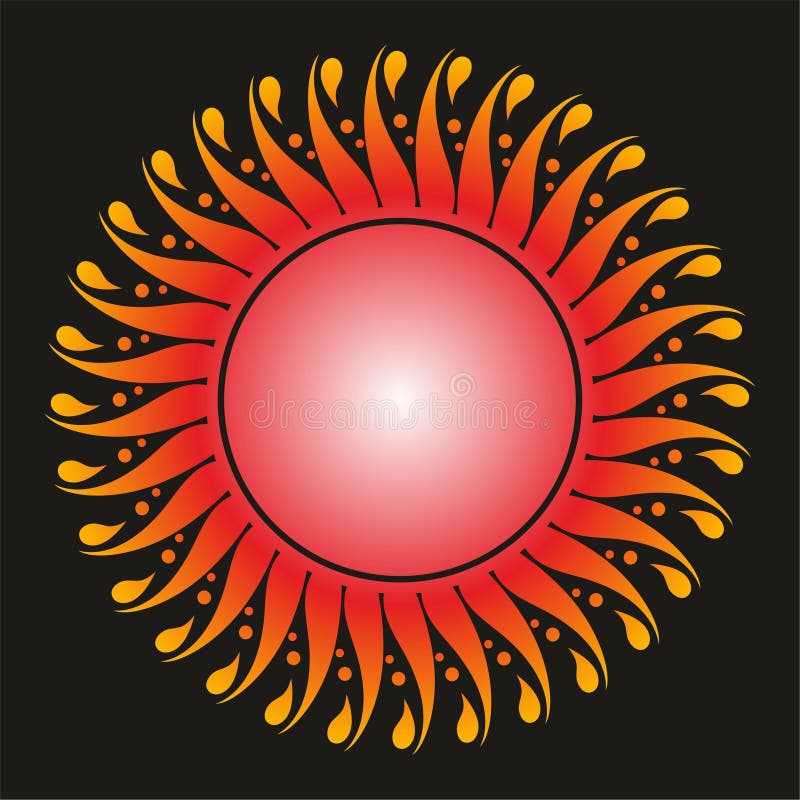 Fiery Sun Vectors stock vector. Illustration of vectors - 308285367