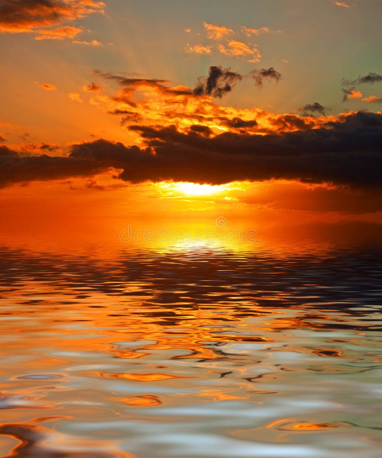 Fiery sunset stock photo. Image of horizon, fiery, climate - 12208594