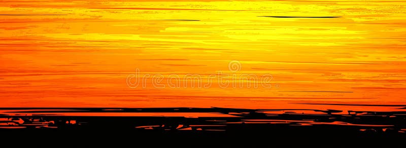 Fiery Sunset Abstract Art Orange Yellow Black Texture Stock ...