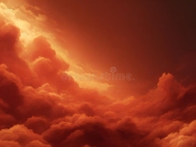 Fiery Sunset Cloudscape: a Dramatic Celestial Display Stock Illustration - Illustration of ...