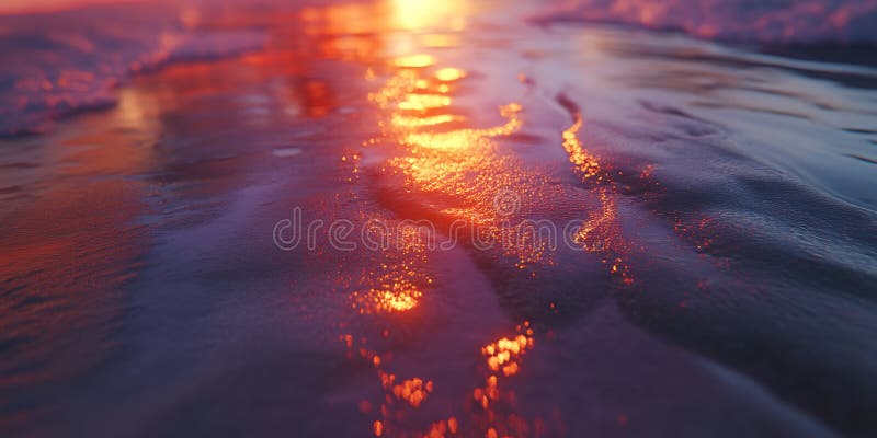 Fiery Sunset Ocean Breathtaking Coastal Fire Background Wallpaper Stock ...