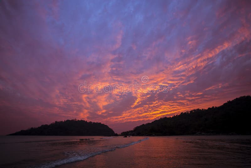 Sunset in Goa, India stock image. Image of cloudscape - 110195663