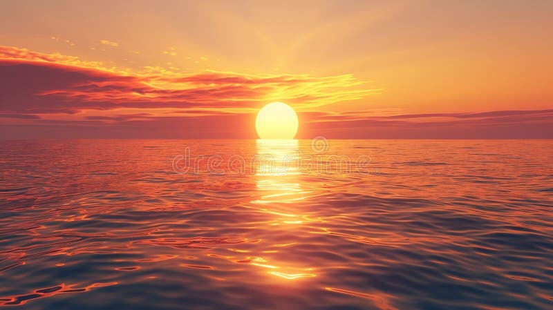 Fiery Sunset Over the Sea with Dramatic Sky and Reflections on the ...