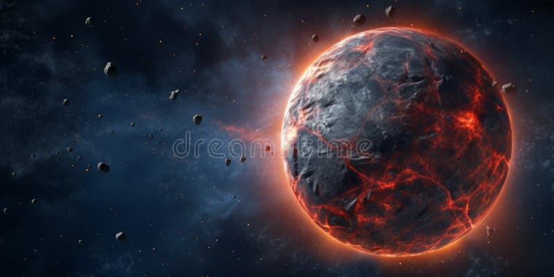 Fiery Supernova Explosion in Outer Space with Debris and Celestial ...