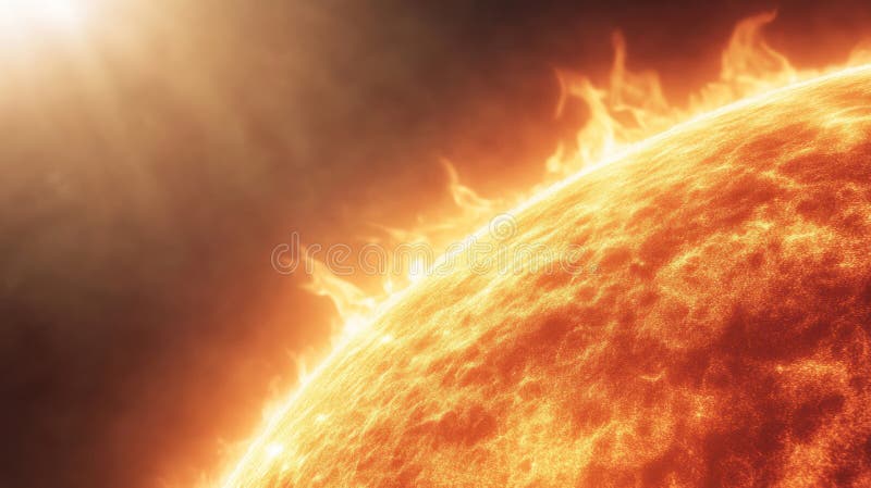 Fiery Surface of the Sun with Solar Flares, AI Stock Image - Image of ...