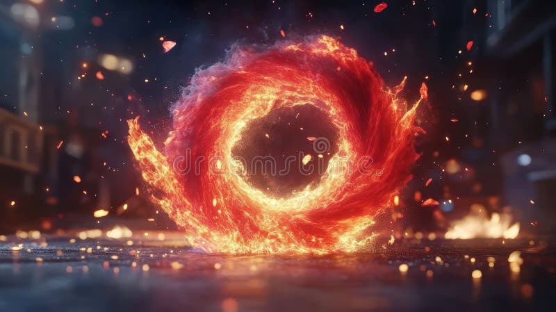 A Fiery, Swirling Vortex of Flames and Embers, Creating a Dynamic ...