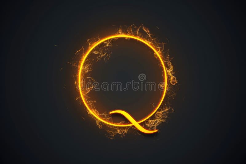 A Fiery Symbol, a Letter Q Created by Burning Elements Stock Image ...