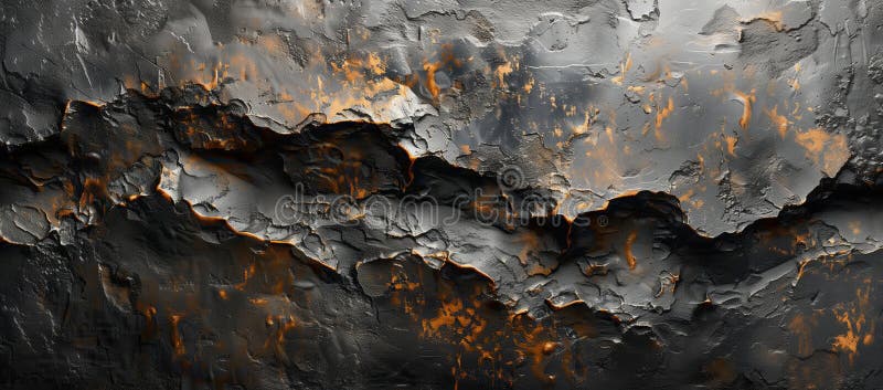 Fiery, Textured Rock Landscape with Unique Layers and Patterns, Forming ...