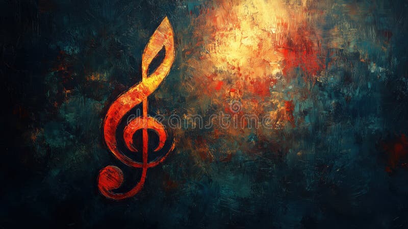 Treble Clef in a Cosmic Nebula Abstract Music Art Stock Illustration ...