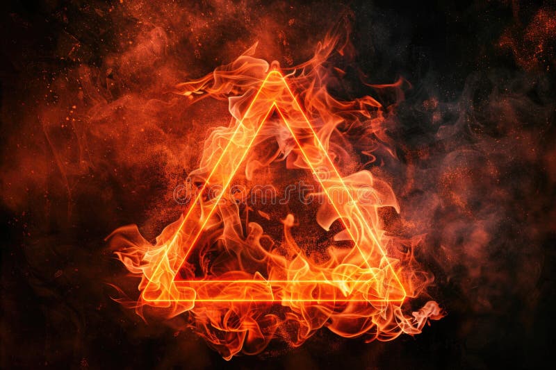 Fiery Triangle Emitting Smoke, Perfect for Graphic Design Projects ...