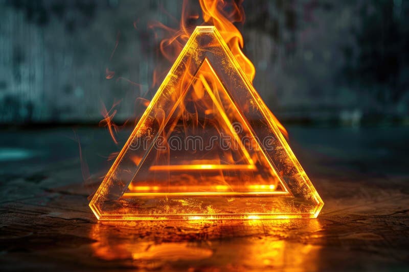 A Fiery Triangle Shaped Object with Flames in Front of it. Ideal for ...