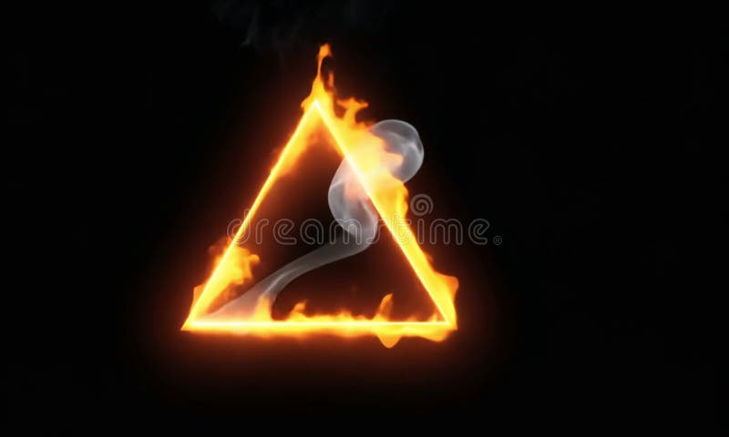 Fiery Triangle Symbol, Burning Abstract Shape, Triangle of Fire Stock ...