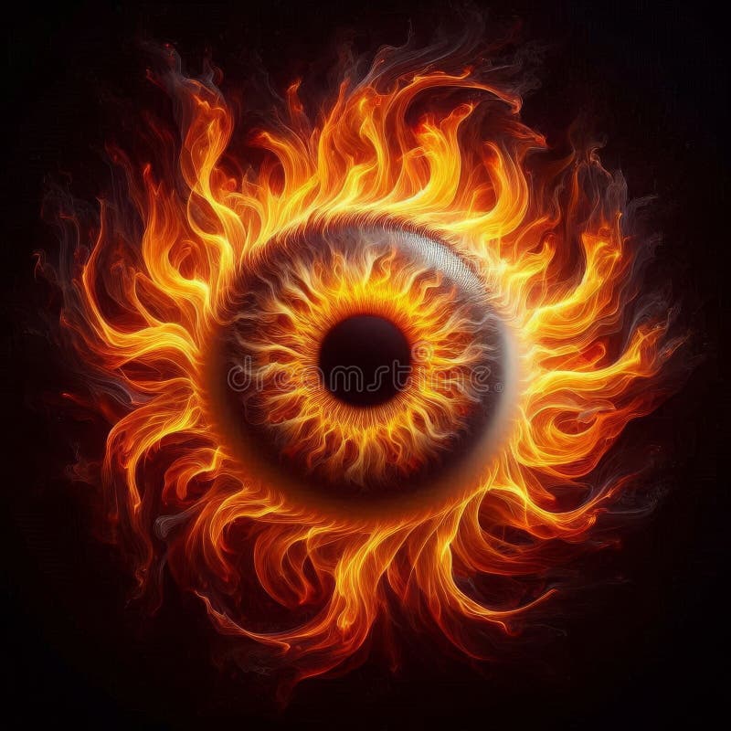 Flame-Formed Eye stock illustration. Illustration of insight - 328627848