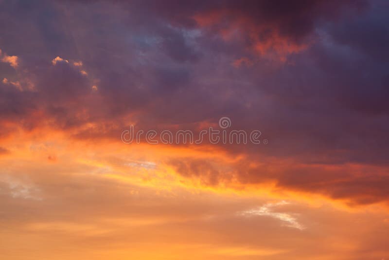 Fiery Vivid Sunset Sky Clouds Stock Image - Image of sunrise, abstract ...