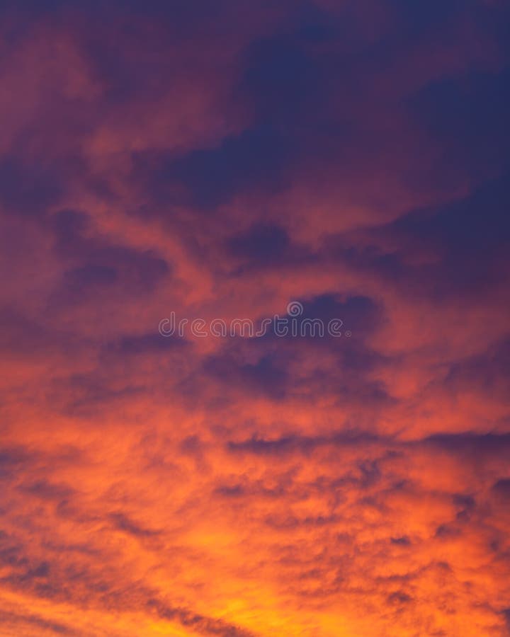 Fiery Vivid Sunset Sky Clouds Stock Photo - Image of scene, light: 91078560