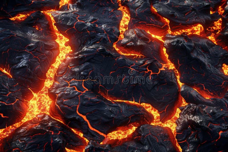 Fiery Volcanic Eruption. Lava Texture Seamless High Detailed Plain ...