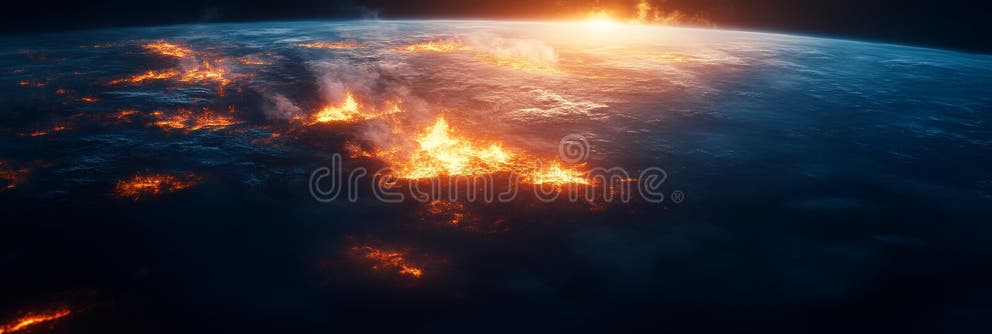 Fiery Volcanic Eruptions and Lava Flows Engulf a Planet S Surface ...