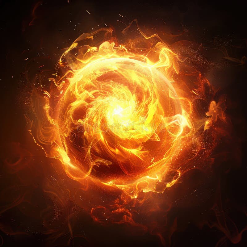 Fiery Vortex of Energy and Light Stock Illustration - Illustration of ...