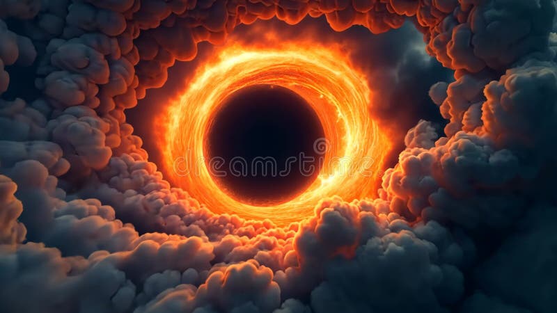 Fiery Vortex Piercing a Storm Cloud Stock Footage - Video of plasma ...
