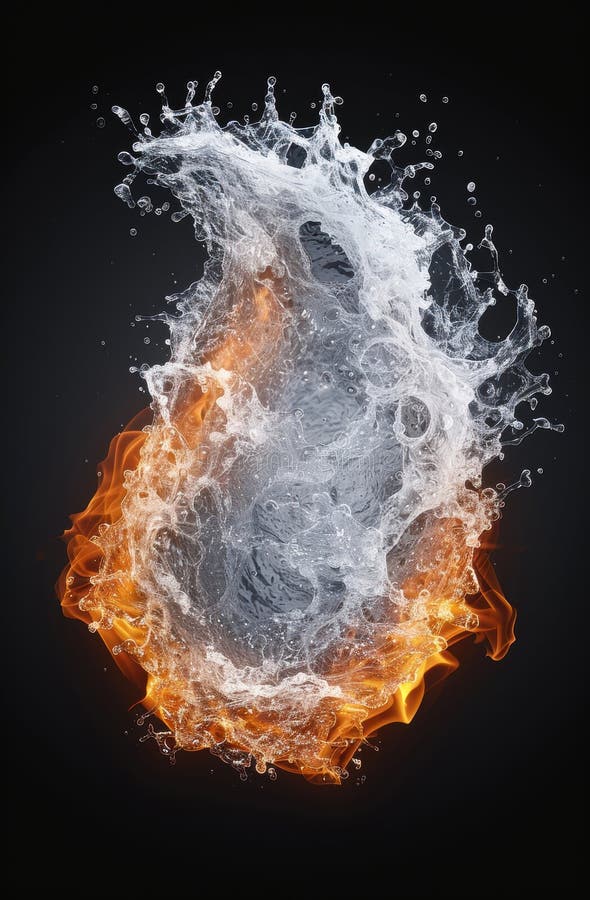 Fiery water splash stock illustration. Illustration of transparency ...