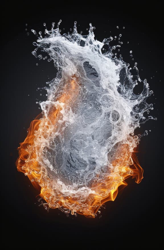 Fiery water splash stock illustration. Illustration of transparency ...