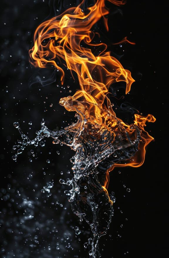Fiery water splash stock illustration. Illustration of turbulence ...