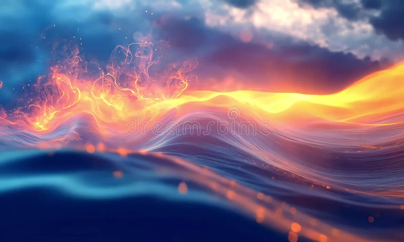 Fiery Waves of Vibrant Colors on Water Stock Footage - Video of ocean ...