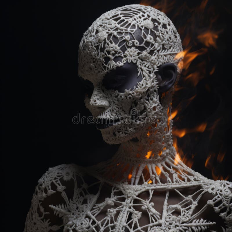 Fiery and Whimsical Skeleton: a Vray Tracing Masterpiece Stock ...