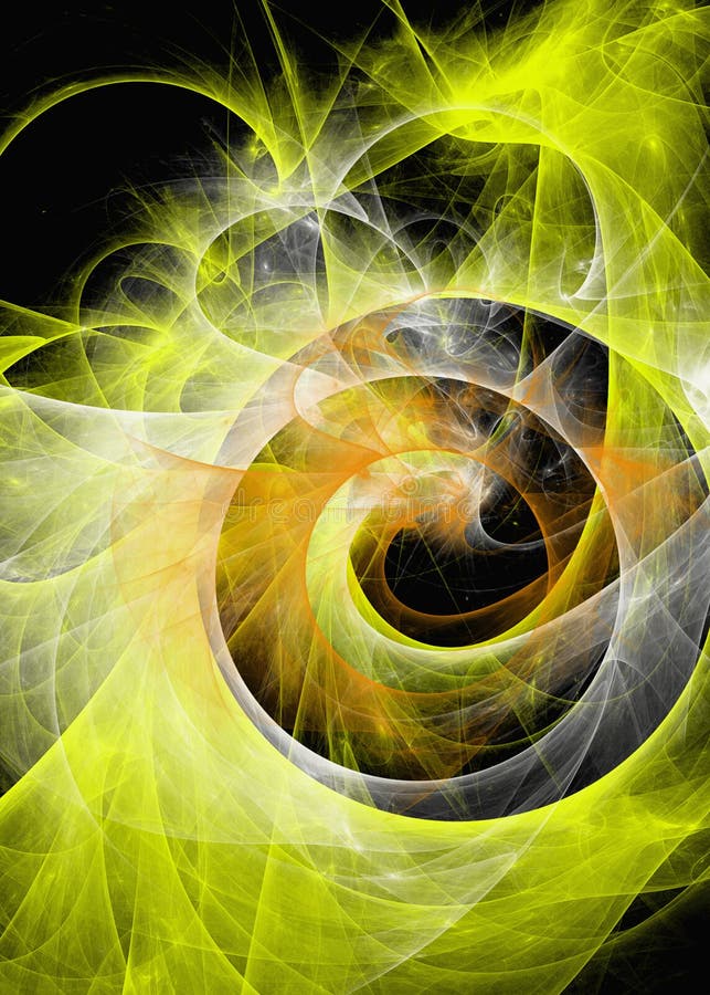 Fiery Whirlpool Pattern on Black Stock Illustration - Illustration of ...