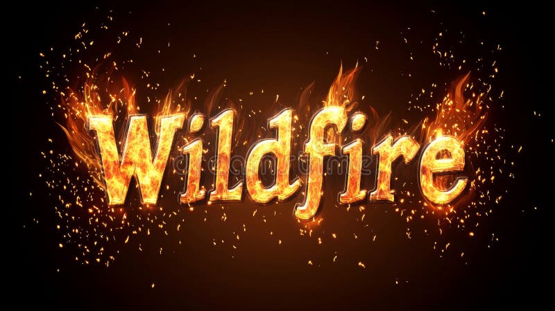 Fiery Wildfire Text Effect Burning Letters Intense Flames Hot Sparks ...