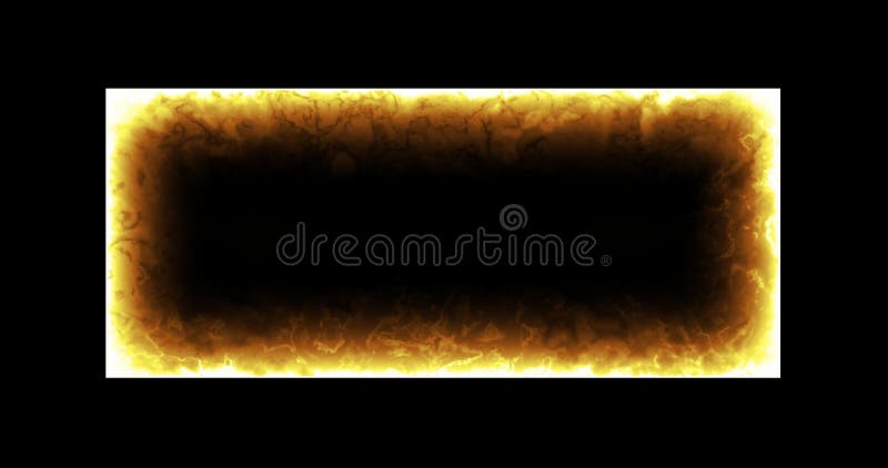 Fiery Yellow Red Rectangle on a Black Background. Abstract Rectangle ...
