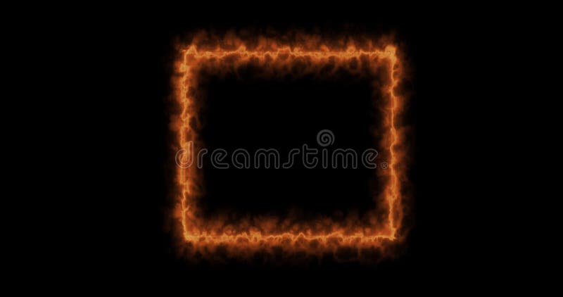 Fiery Yellow Red Rectangle on a Black Background. Abstract Rectangle ...