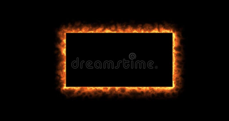 Fiery Yellow Red Rectangle on a Black Background. Abstract Rectangle ...