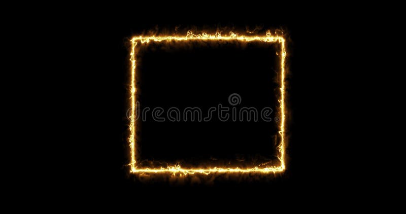 Fiery Yellow Red Rectangle on a Black Background. Abstract Rectangle ...
