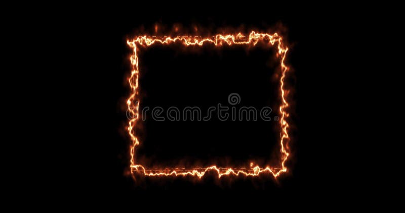 Fiery Yellow Red Rectangle on a Black Background. Abstract Rectangle ...