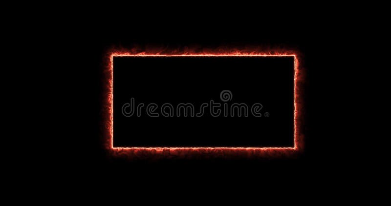 Fiery Yellow Red Rectangle on a Black Background. Abstract Rectangle ...