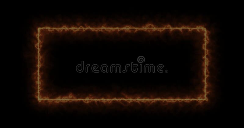 Fiery Yellow Red Rectangle on a Black Background. Abstract Rectangle ...