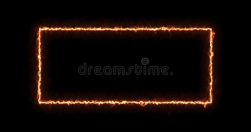 Fiery Yellow Red Rectangle on a Black Background. Abstract Rectangle ...