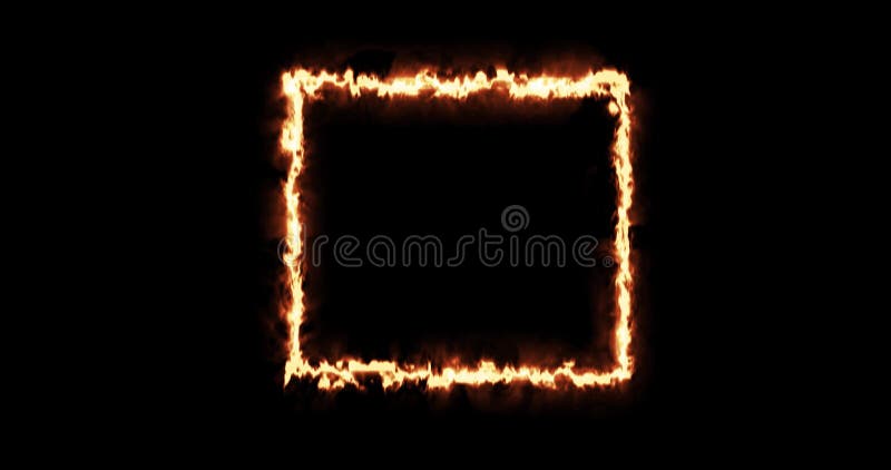 Fiery Yellow Red Rectangle on a Black Background. Abstract Rectangle ...