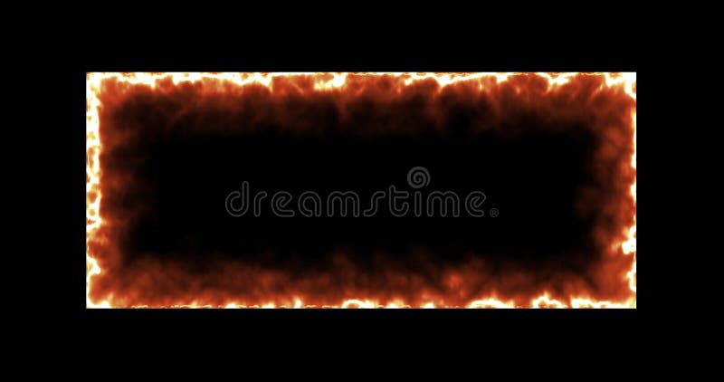 Fiery Yellow Red Rectangle on a Black Background. Abstract Rectangle ...