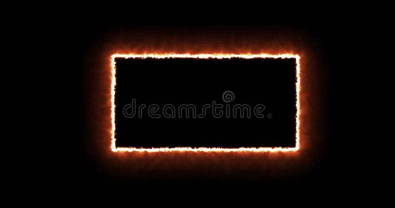 Fiery Yellow Red Rectangle on a Black Background. Abstract Rectangle ...
