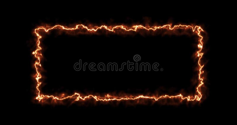 Fiery Yellow Red Rectangle on a Black Background. Abstract Rectangle ...