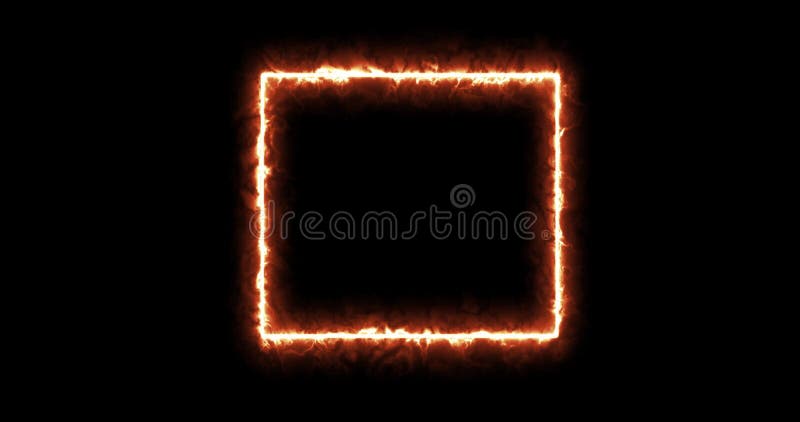 Fiery Yellow Red Rectangle on a Black Background. Abstract Rectangle ...