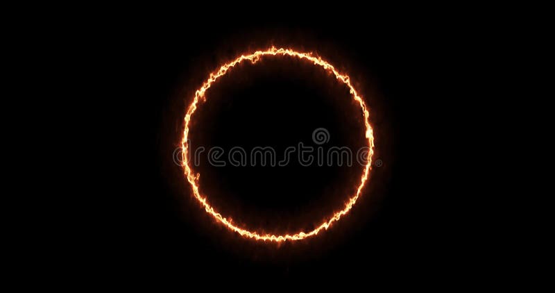 Fiery Yellow Red Ring on a Black Background. Abstract Circle of Solar ...