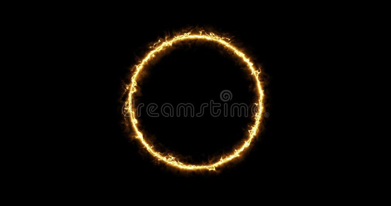 Fiery Yellow Red Ring on a Black Background. Abstract Circle of Solar ...